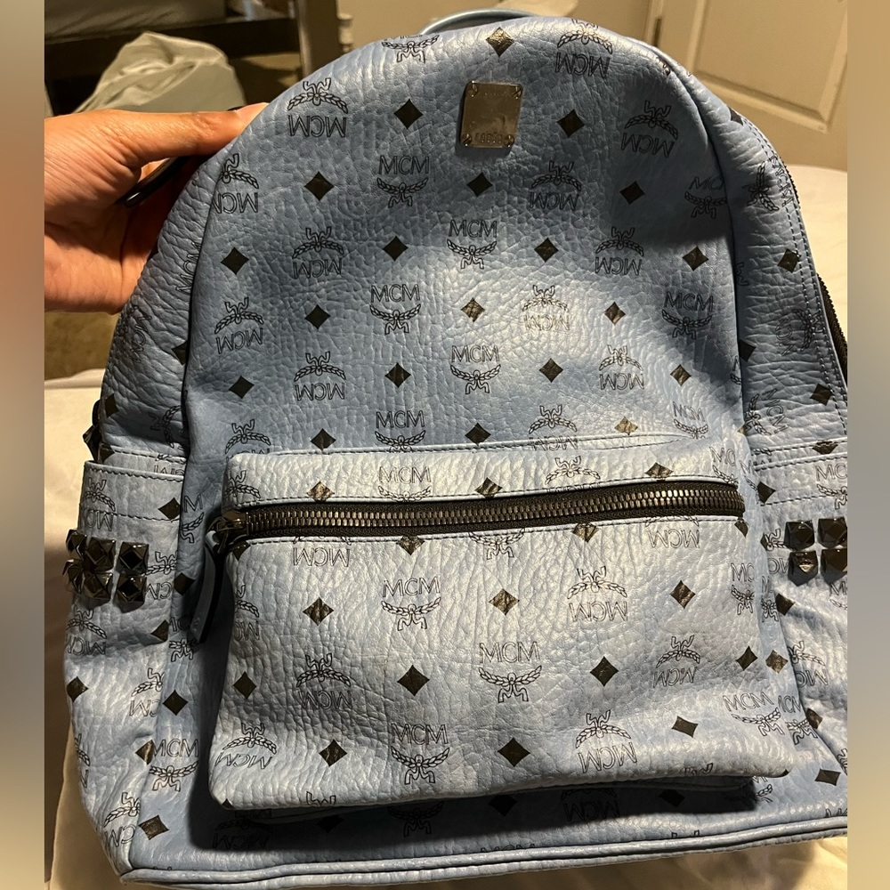 Mcm Visetos Medium Side Stud Stark Backpack - Gem